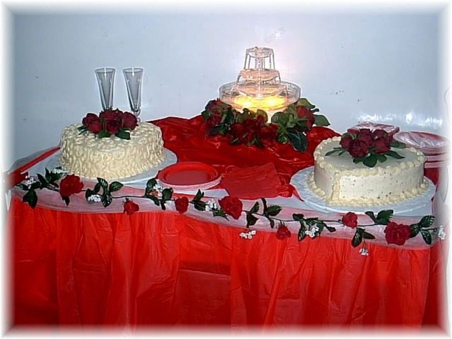 The Cake Table For The Anniversary Cake - CakeCentral.com