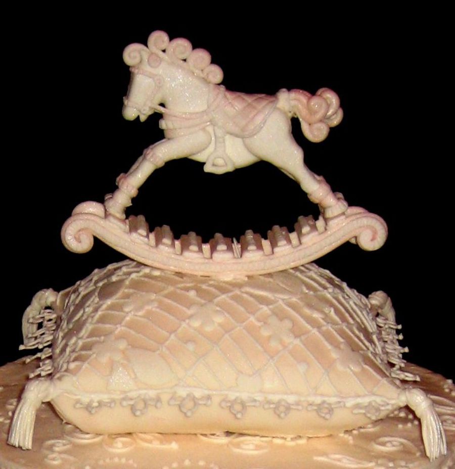 Rocking Horse Christening Cake - CakeCentral.com
