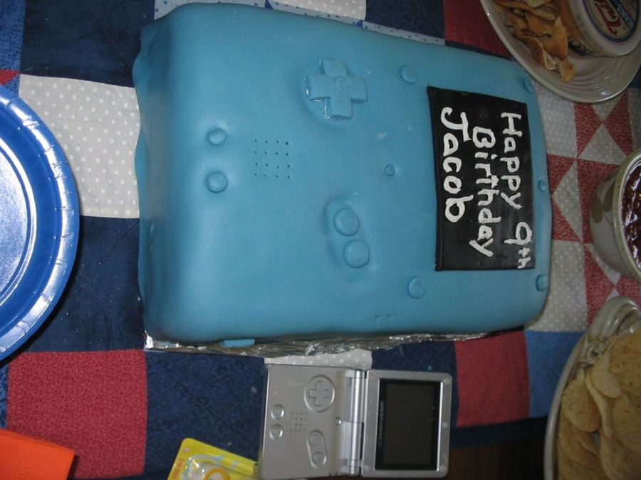 Gameboy Cake With Mmf/rolled Buttercream Combination - CakeCentral.com