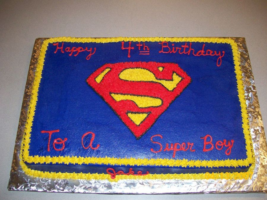 Superman Logo Birthday Cake - CakeCentral.com
