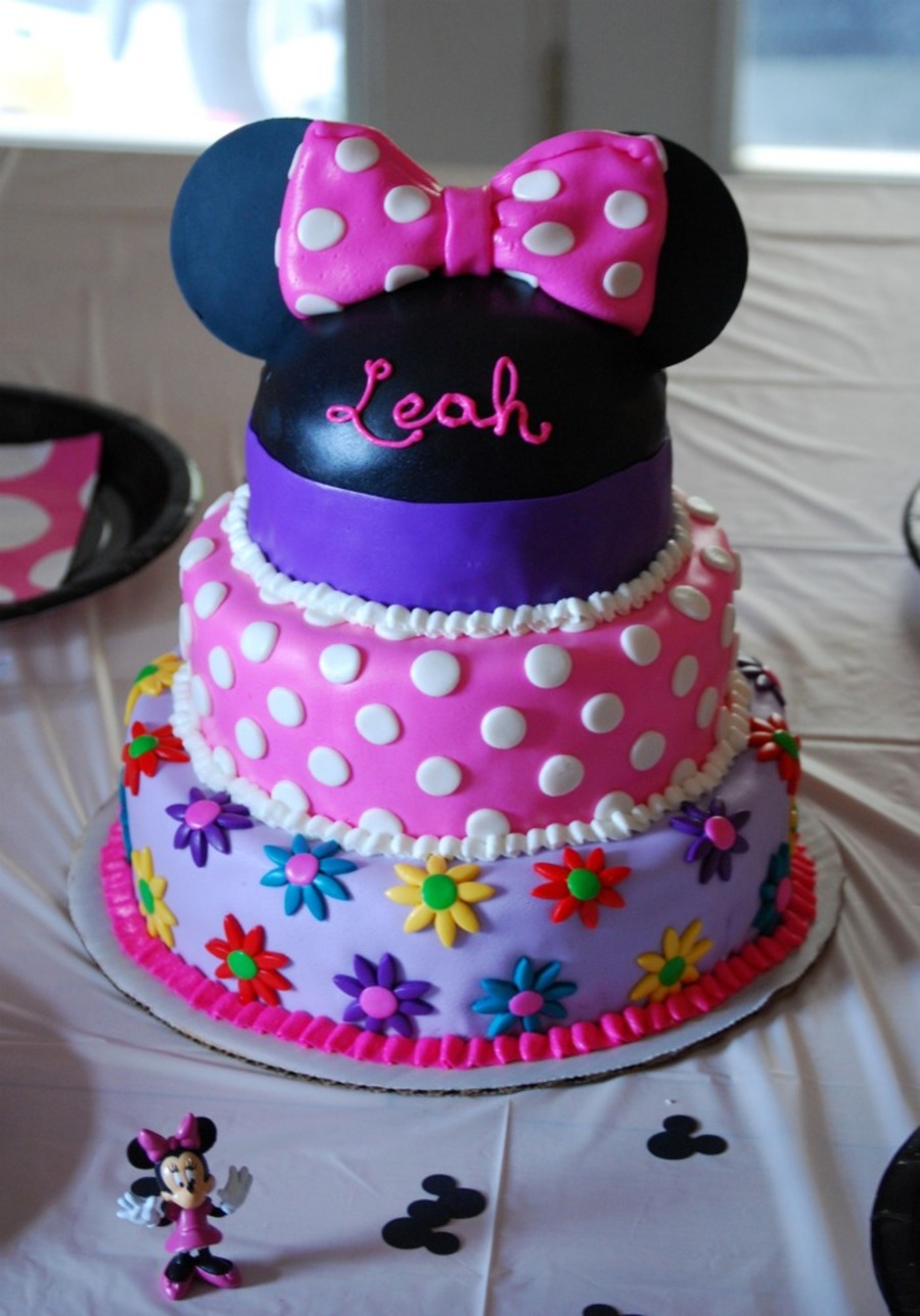 Colorful Minnie Mouse Cake - CakeCentral.com