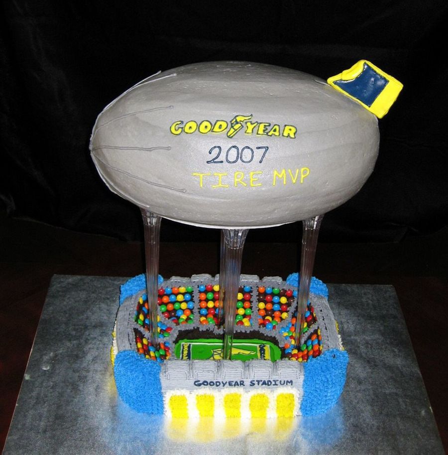 Goodyear Blimp Above Stadium - CakeCentral.com