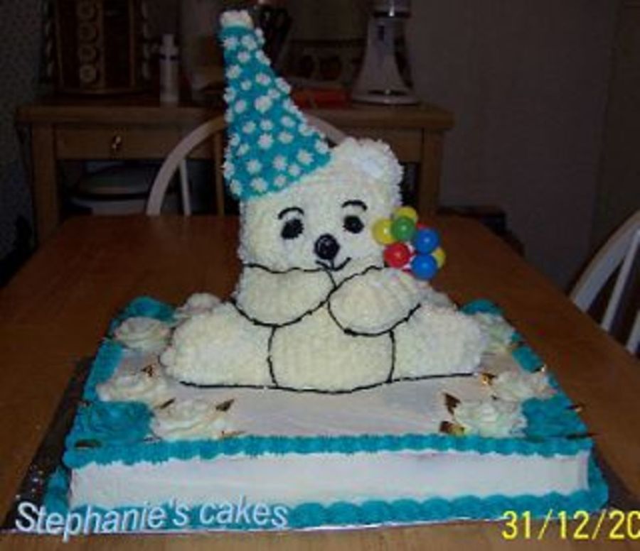 3D Panda Bear Stacked On Sheet Cake - CakeCentral.com