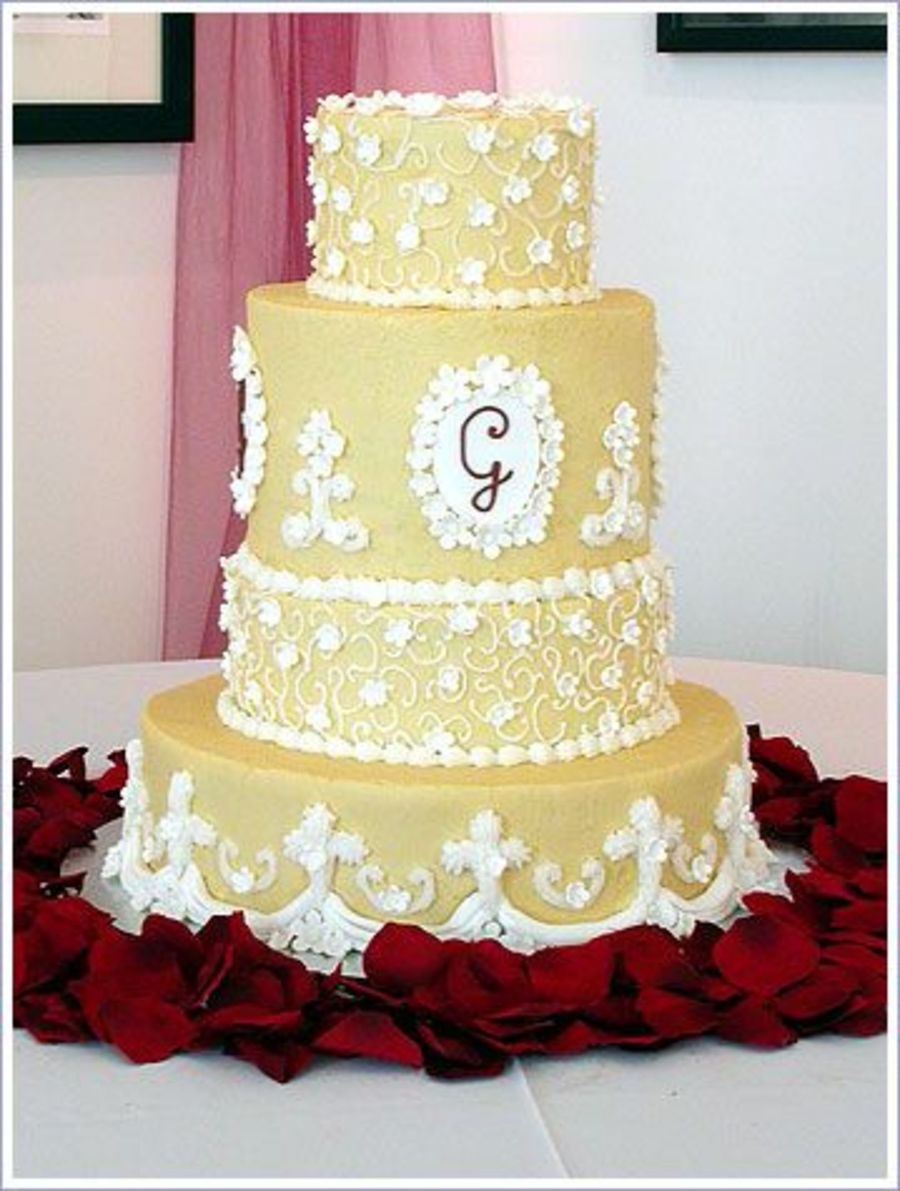 Monogrammed Wedding Cake - CakeCentral.com