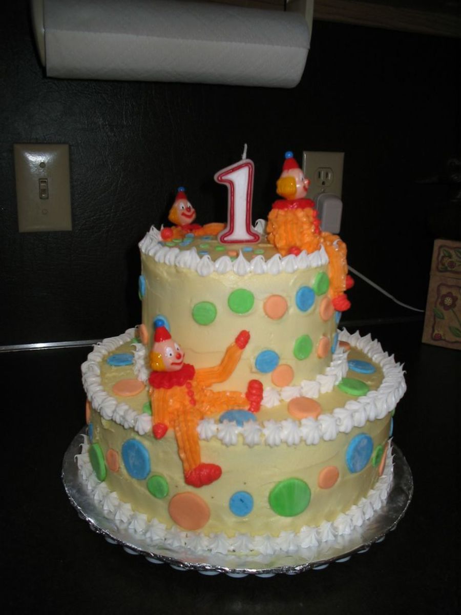 Two Tier Stacked Clown Cake - CakeCentral.com