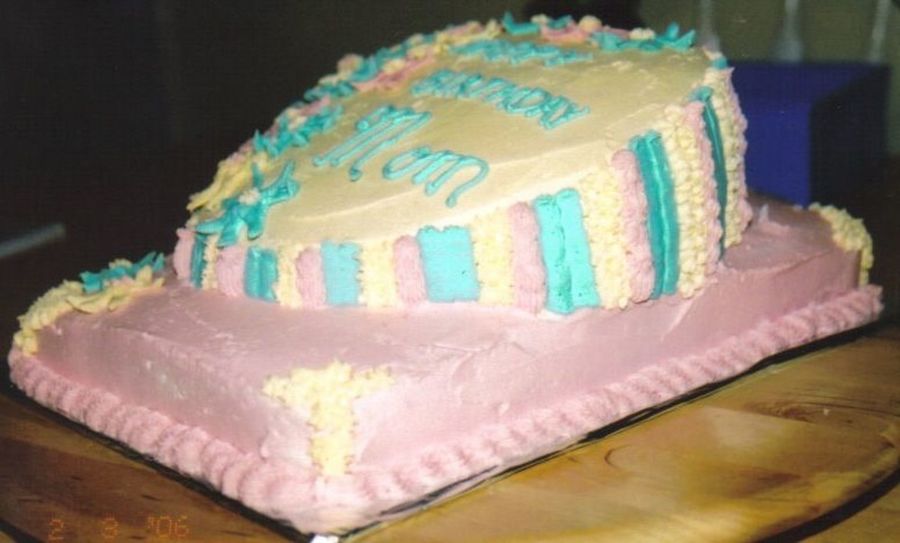 Tilted Bday Cake Side View - CakeCentral.com