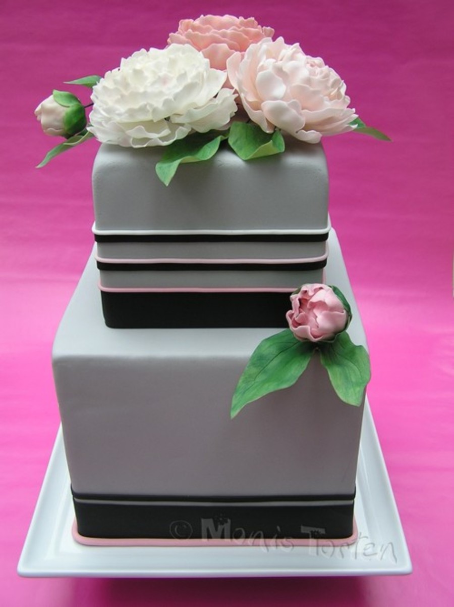 Romantic Wedding Cake With Peonies - CakeCentral.com