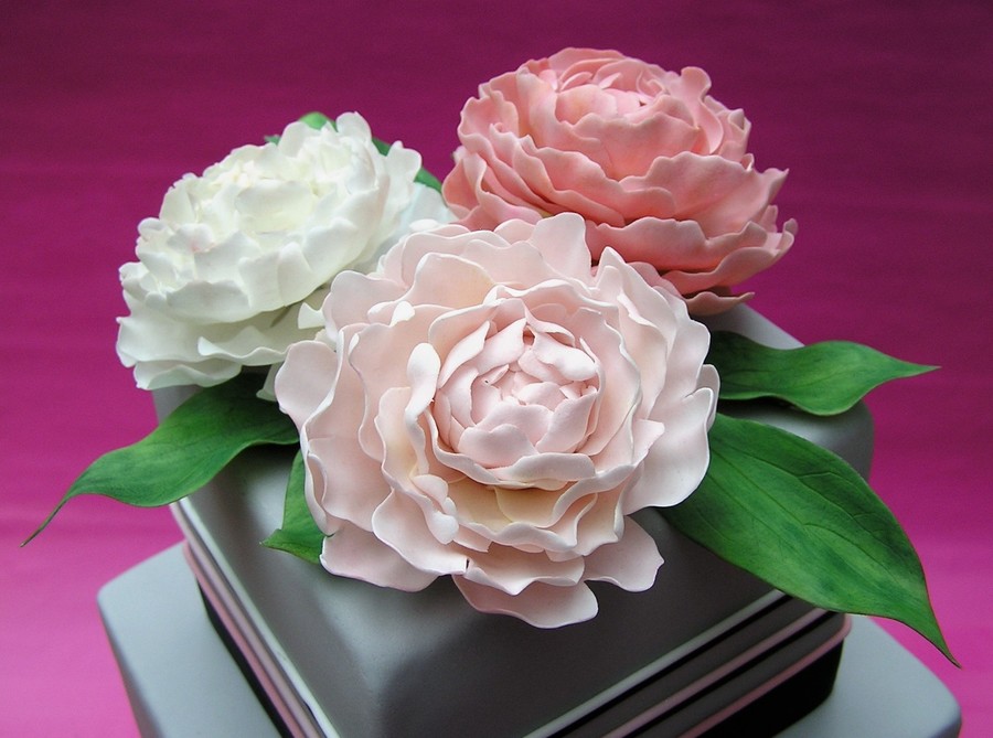 Romantic Wedding Cake With Peonies - CakeCentral.com