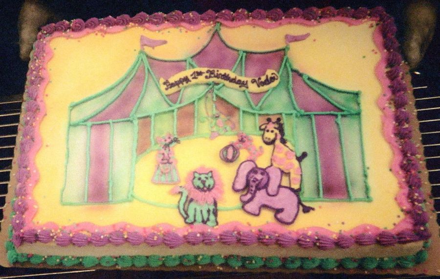 Pastel Circus Cake - CakeCentral.com
