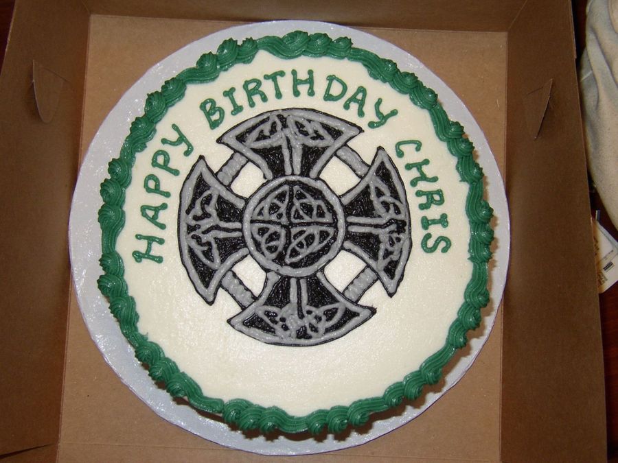 Celtic Cross Birthday Cake - CakeCentral.com