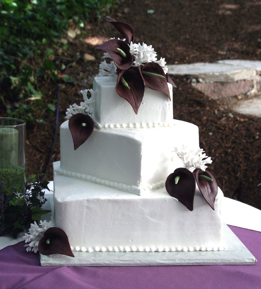 Calla Lily Square Cake - CakeCentral.com