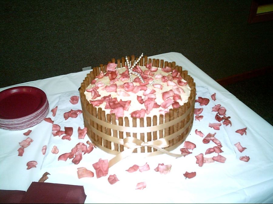 Bridal Shower Cake With Initial - CakeCentral.com