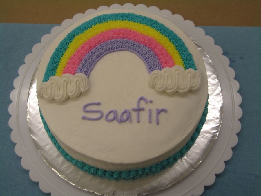 Wilton Class - First Cake (Rainbow Transfer) - CakeCentral.com