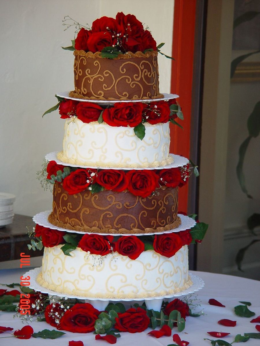 100Th Birthday Cake W/scrolls And Fresh Roses - CakeCentral.com