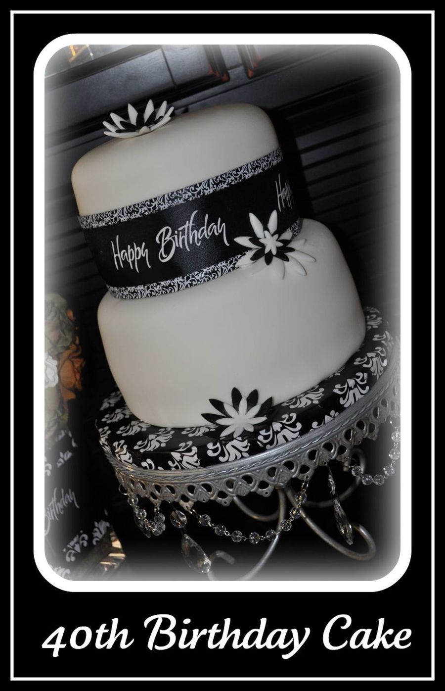 Black And White 40Th - CakeCentral.com