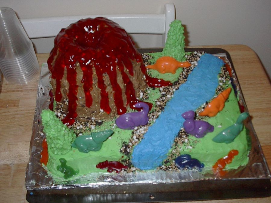 Dino Volcano Cake - CakeCentral.com