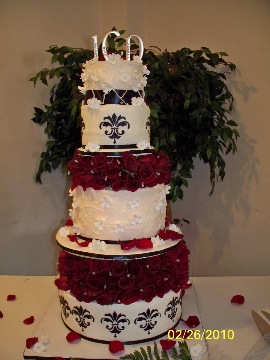 Red Rose Black Stencil - CakeCentral.com