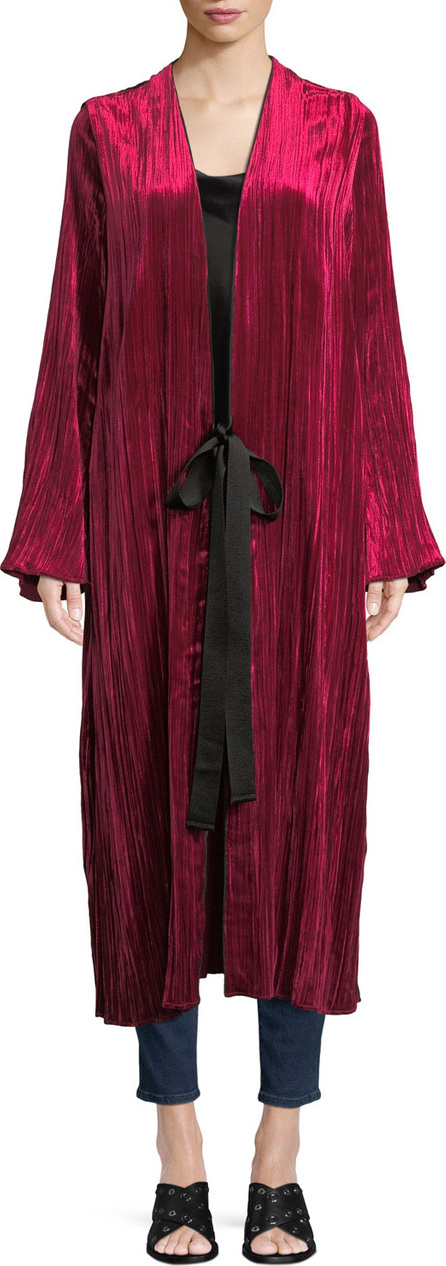 Forte Forte Pleated Velvet Duster Coat - Luxed
