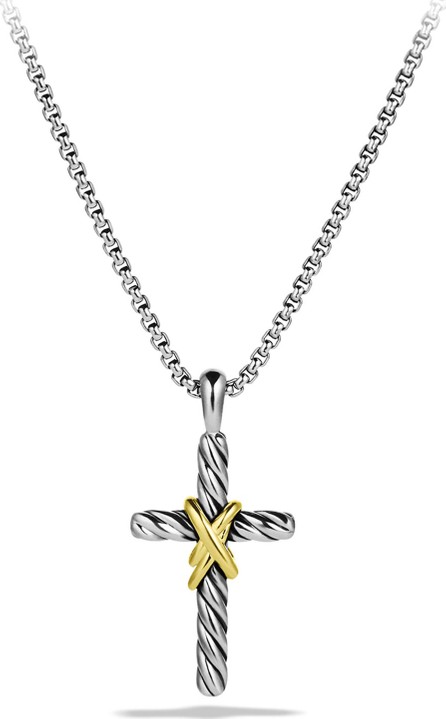 David Yurman X Cross with Gold on Chain - Luxed