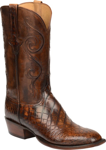 Lucchese Men's Colton Gator Leather Cowboy Boots - Luxed