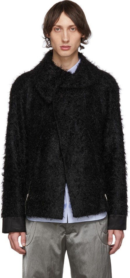 Kiko Kostadinov Black Goff Zip Darted Jacket - Luxed