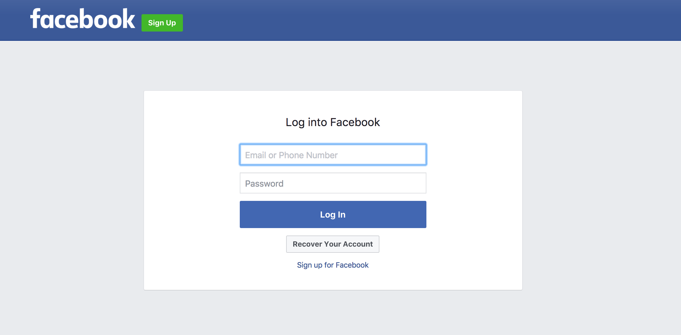 Login Facebook