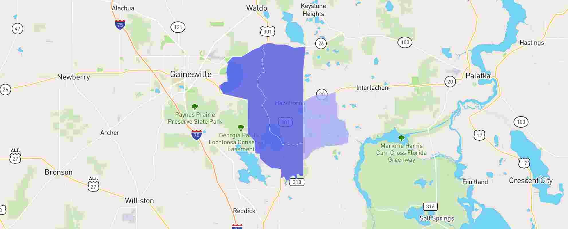 Mapa De Hawthorne, Florida
