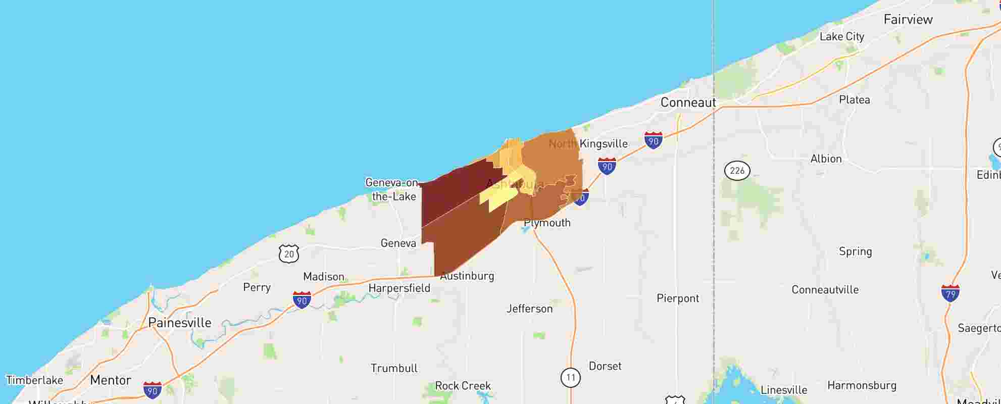 Ashtabula Ohio Map Streets Ohio Ashtabula County Map Ashtabula 1905