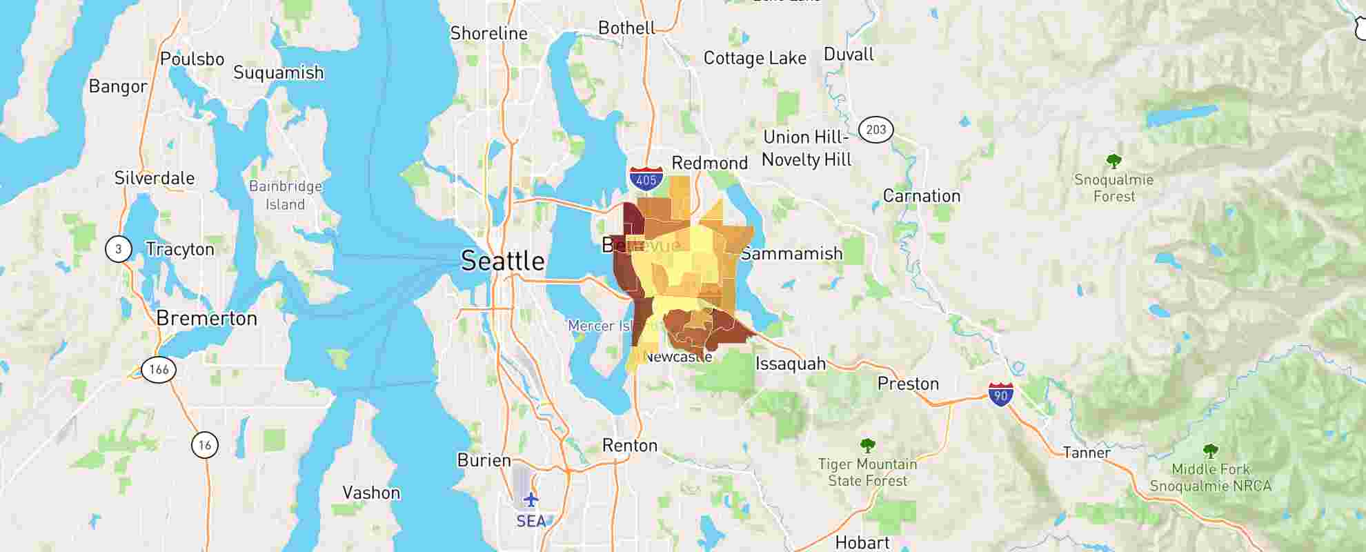 Map Of Bellevue Redmond