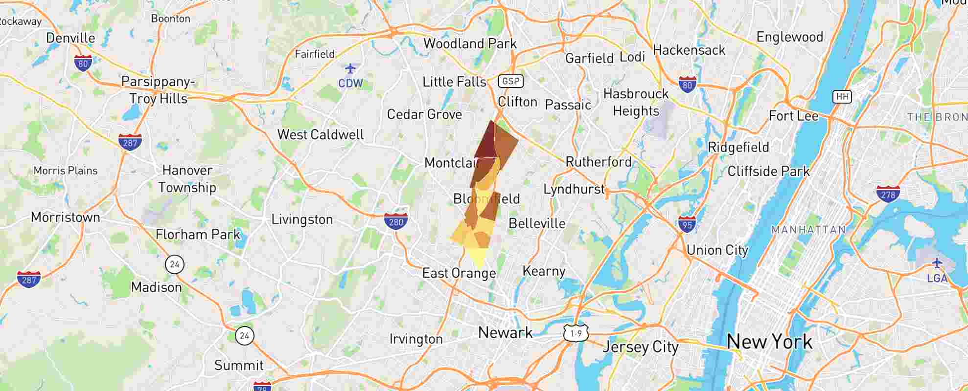 On Location Of Map Of Bloomfield Nj Bloomfield Ave & Lake St, Newark