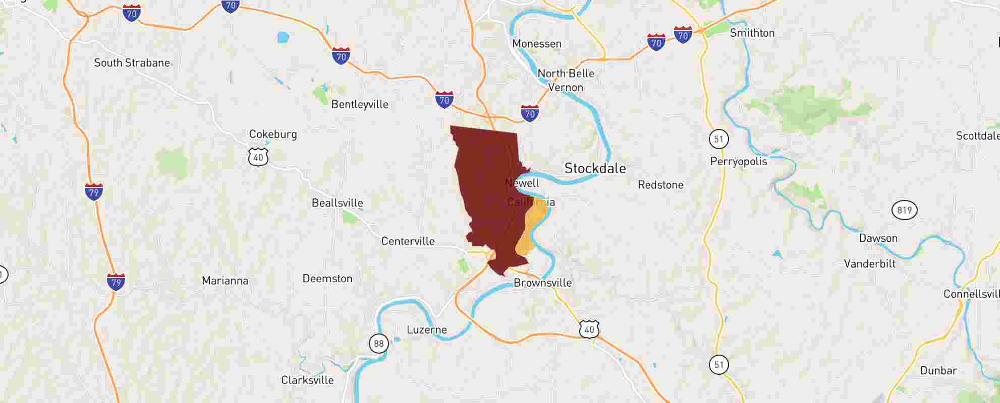 California Of Pennsylvania Map
