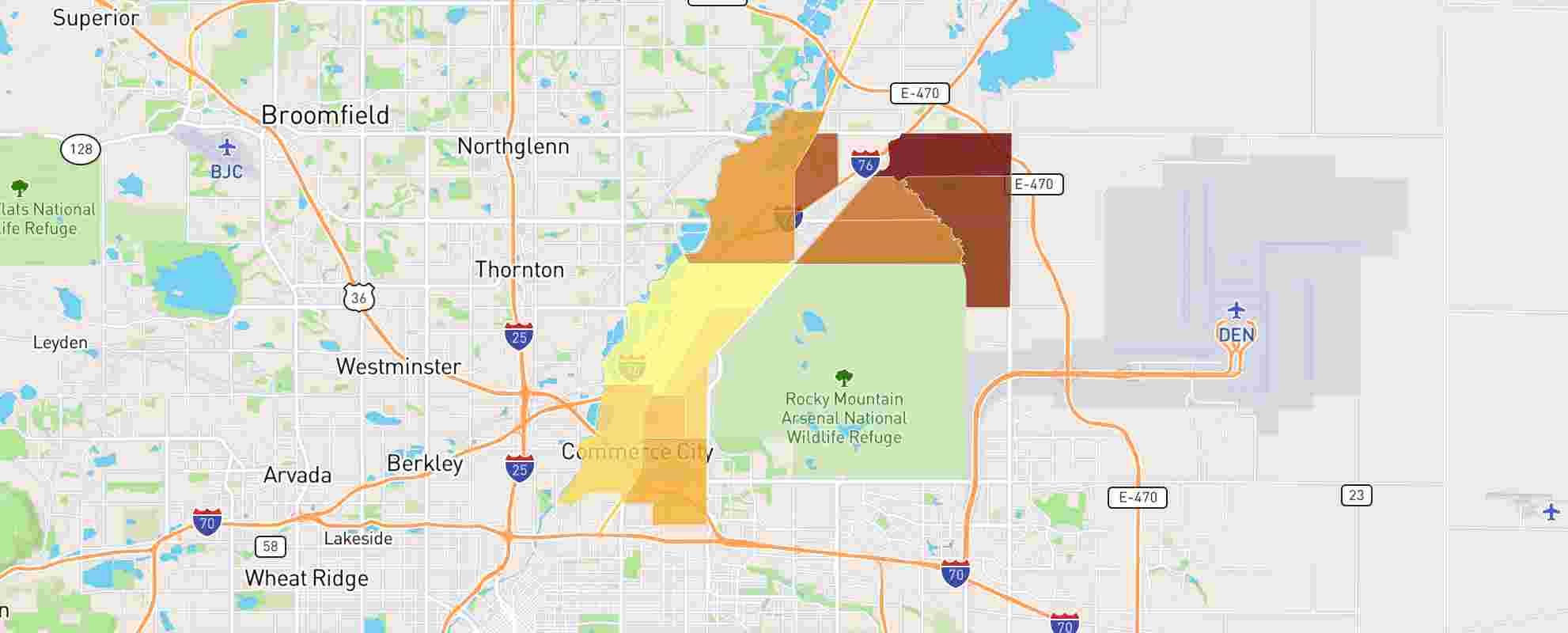 Commerce Colorado Map