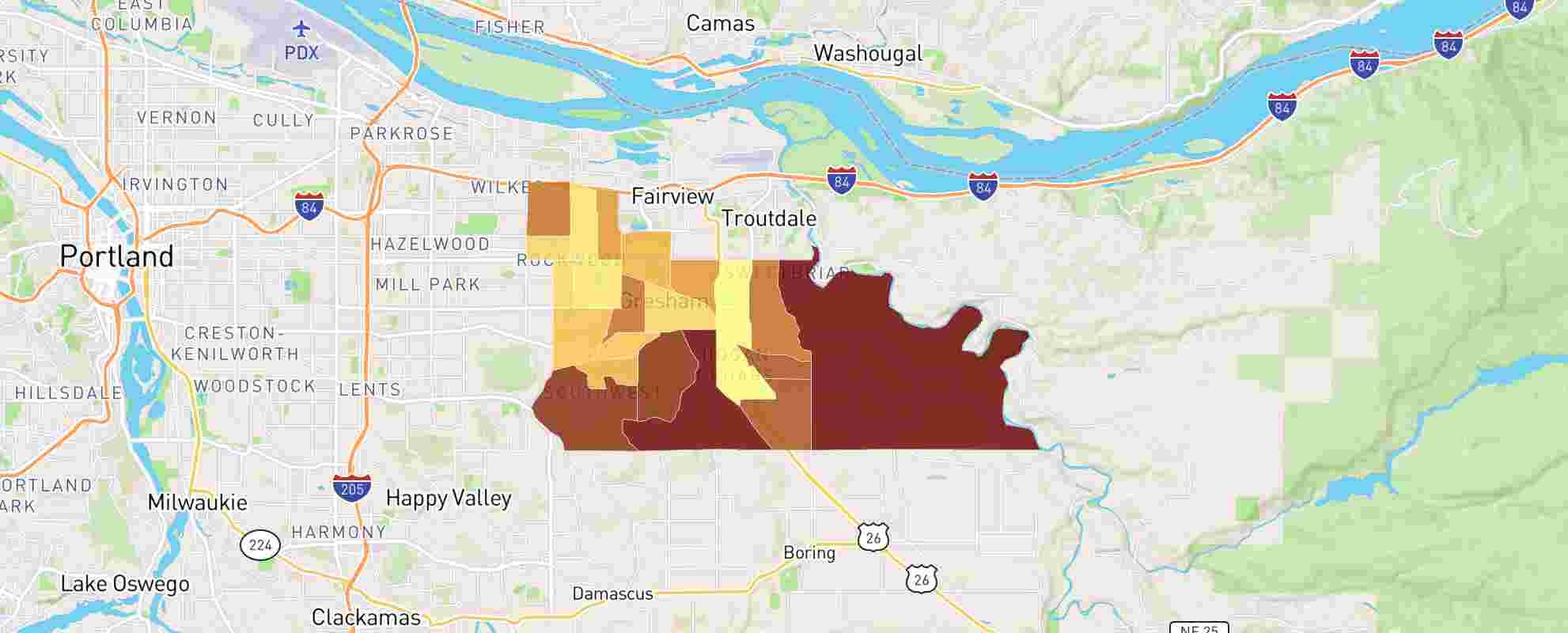 Gresham Neighborhood Map