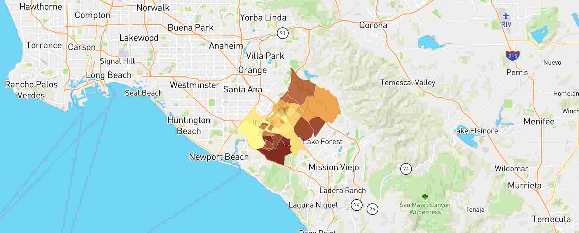 Irvine Ca Area Code Map Irvine City Council Race