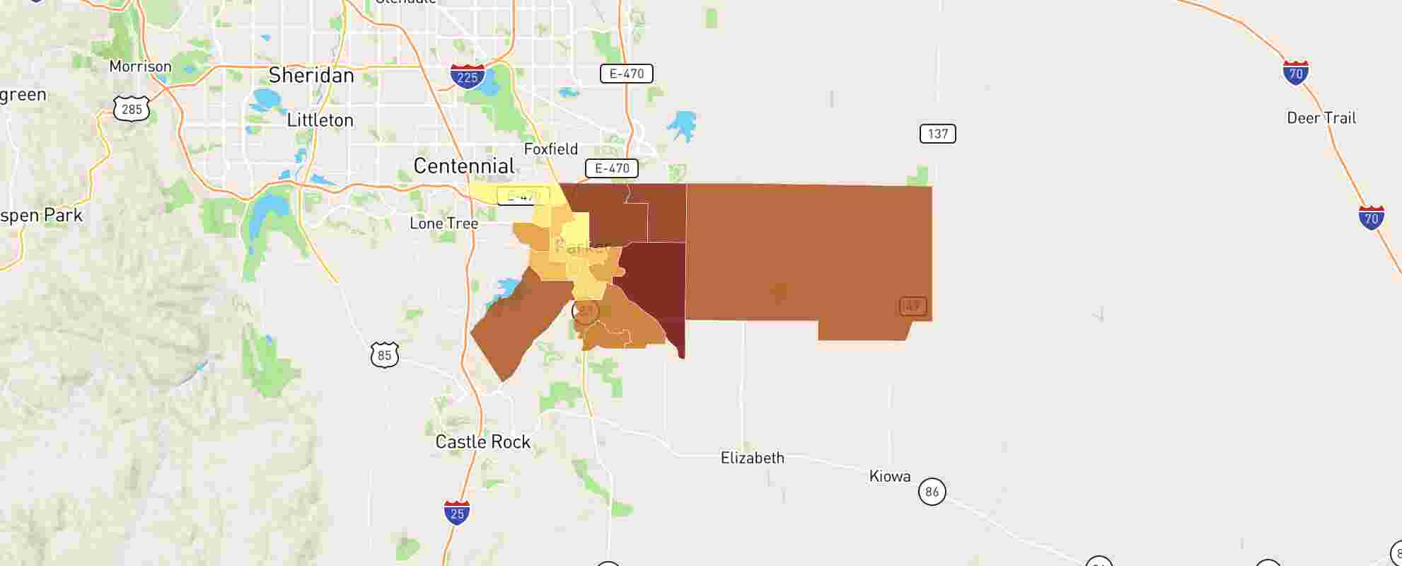 Parker Colorado Zip Code Map