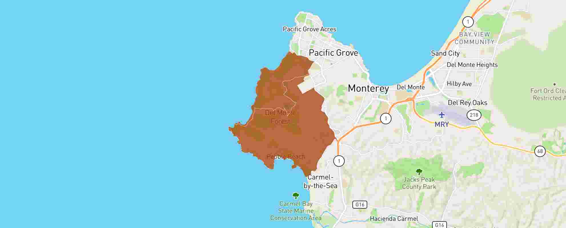 Pebble California Map