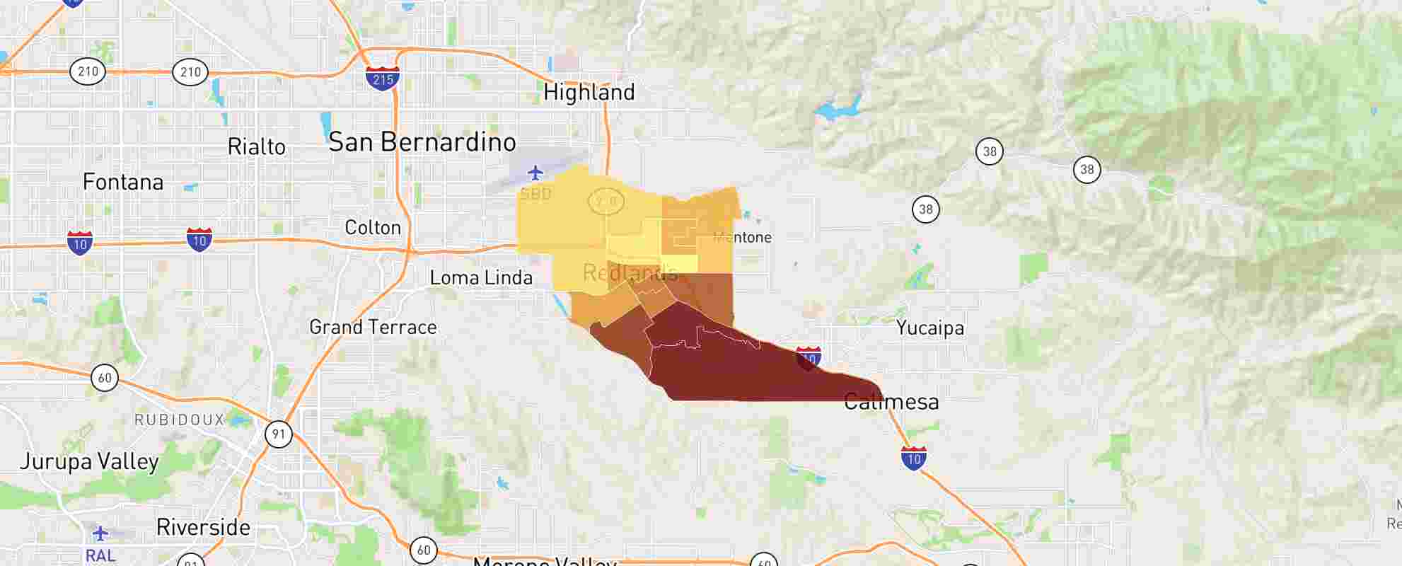 Mapa Del Centro De Redlands, California New Homes In Redlands, CA
