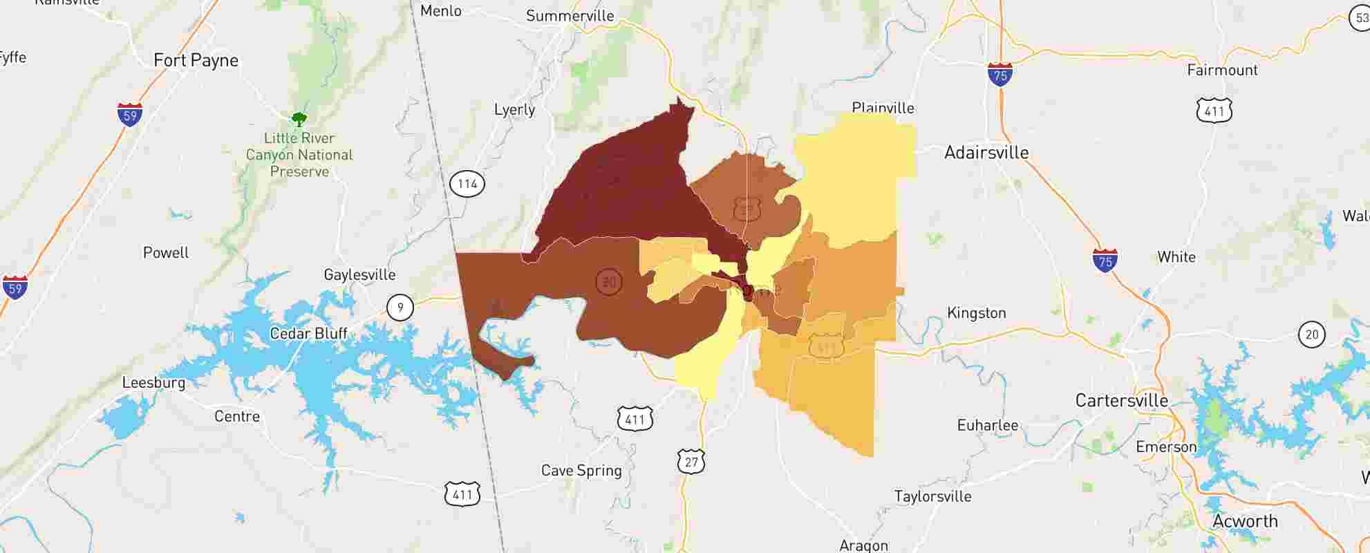 Heritage Propane Rome Ga Map