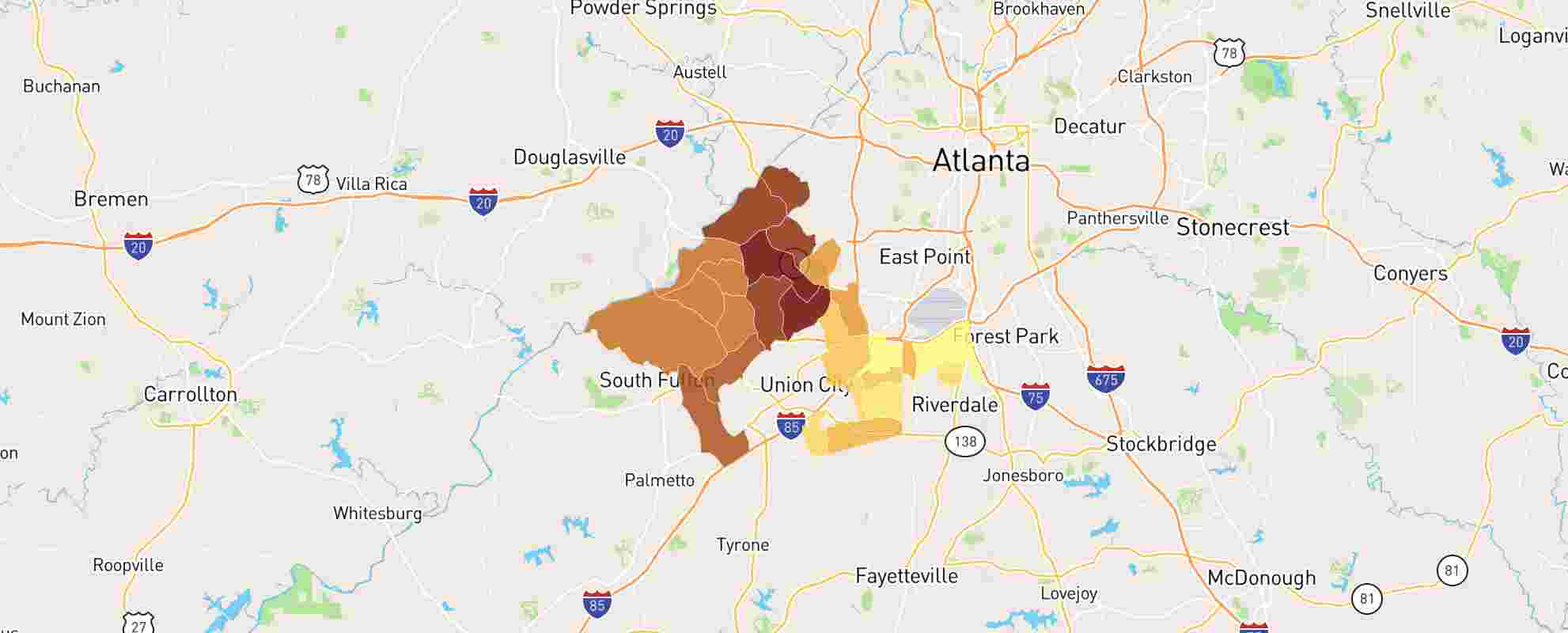 South Fulton Georgia Map