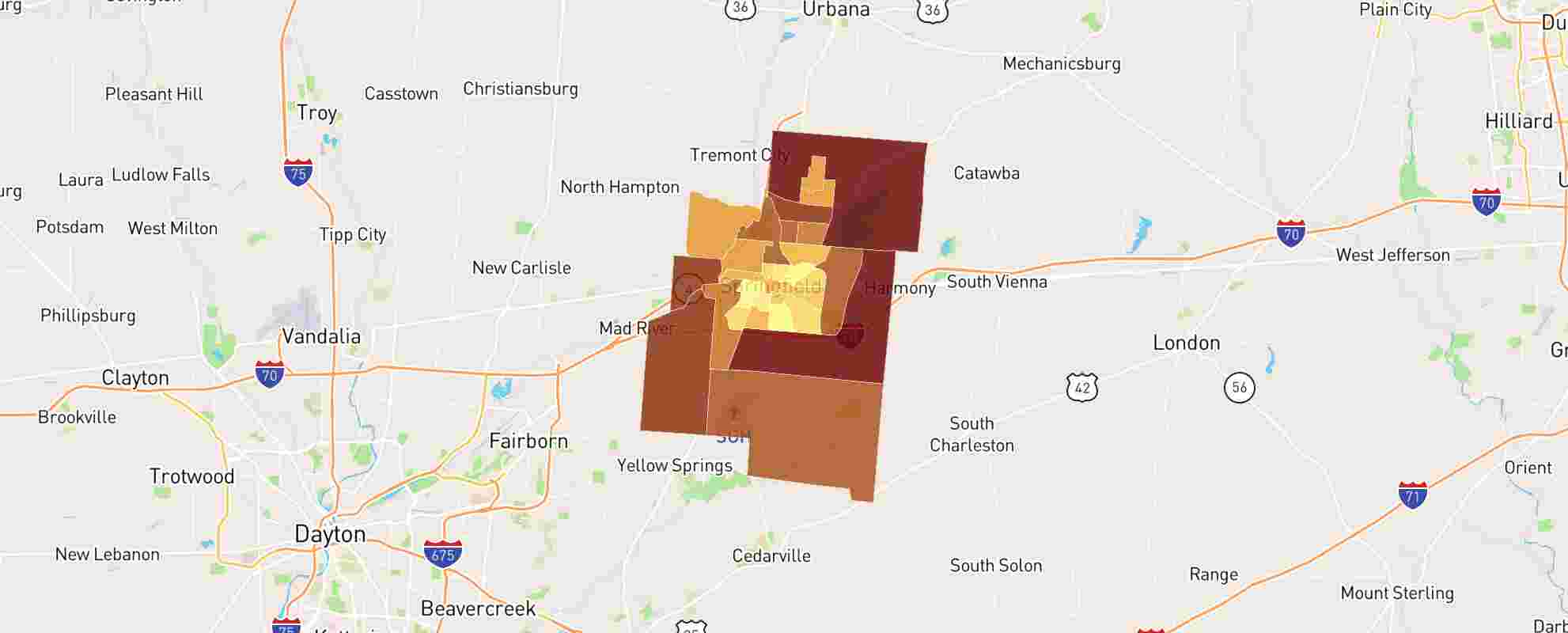 Ohio City Springfield Map