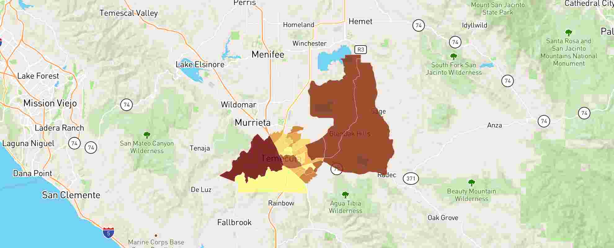 Temecula California Map Temecula / Lake Elsinore / Murrieta,