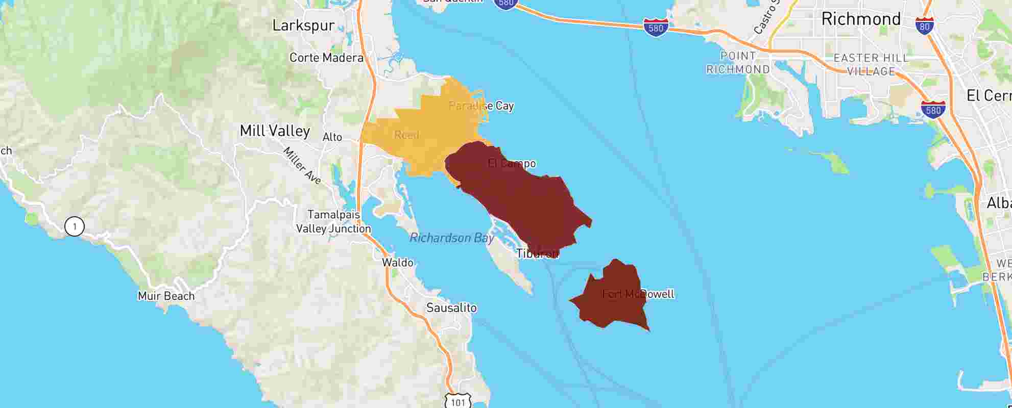 Tiburon California Map
