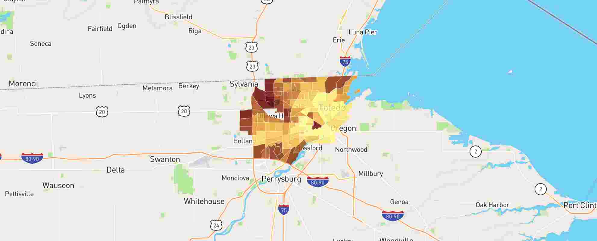 Toledo Ohio Zip Code Map