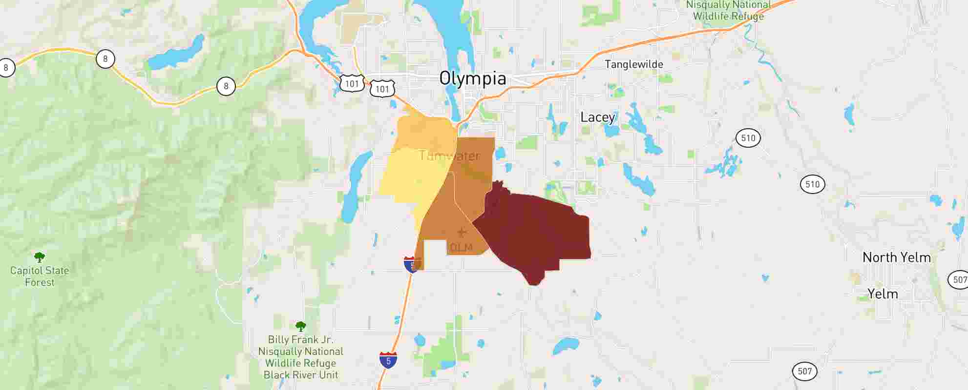 Tumwater Washington State Map