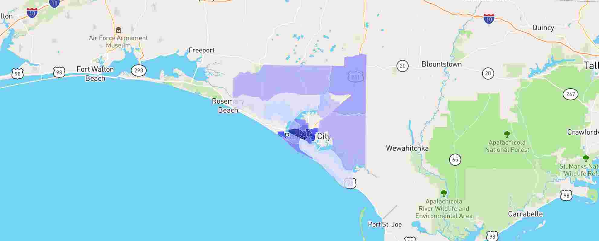 Panama City Area Map