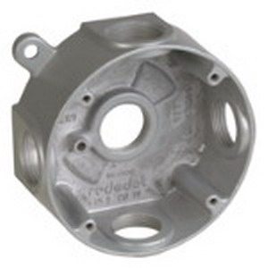 Red Dot S-48 Round Weatherproof Outlet Box; 4-1/8 Inch Dia, Die-Cast ...