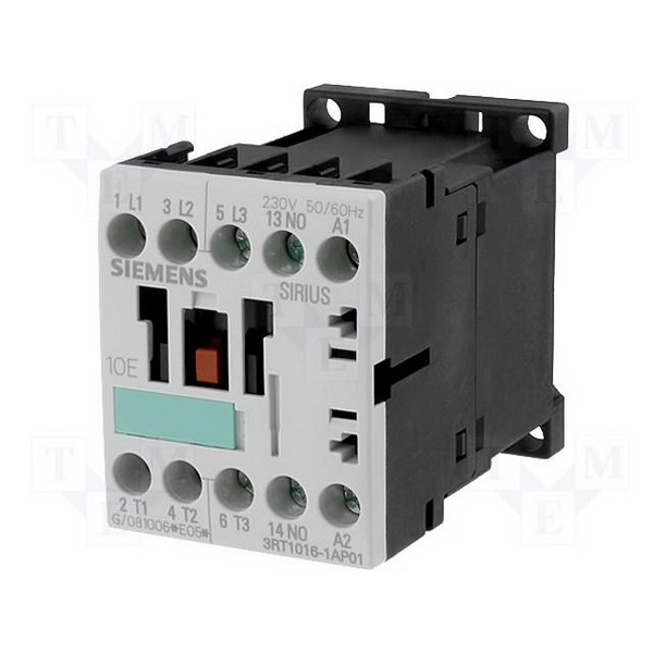 Siemens 3RT1016-1AP01 Non-Reversing Contactor; 400 Volt, 3 Phase, 9 Amp ...
