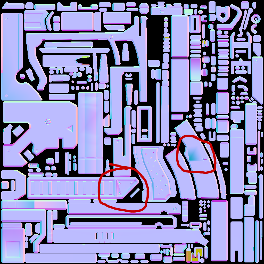 First person weapon course normal map trouble. - CG Cookie