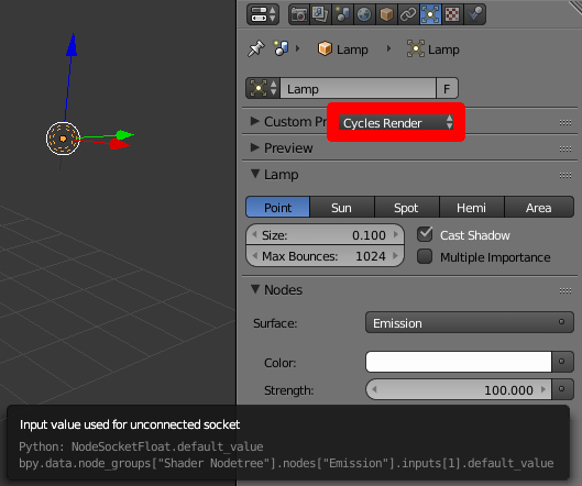 Blender - (Cycles vrs Blender render) - Default light strenght ...