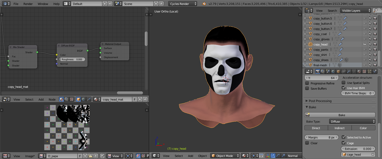 Diffuse bake, not sure what I'm doing wrong - CG Cookie